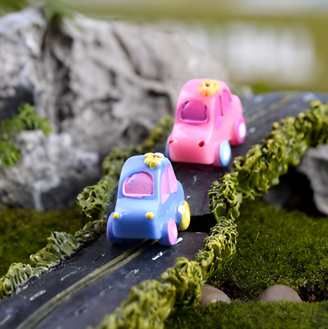 Blue Car Miniature – Rainbow Art & Craft